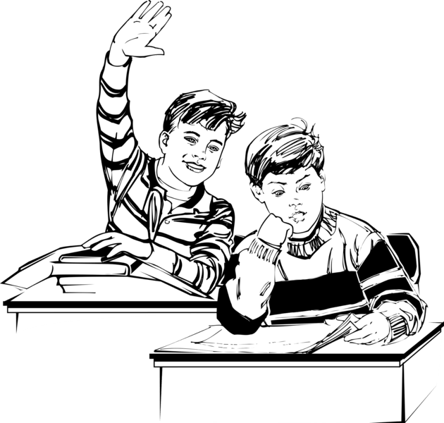 Studying Student Clipart Black And White School